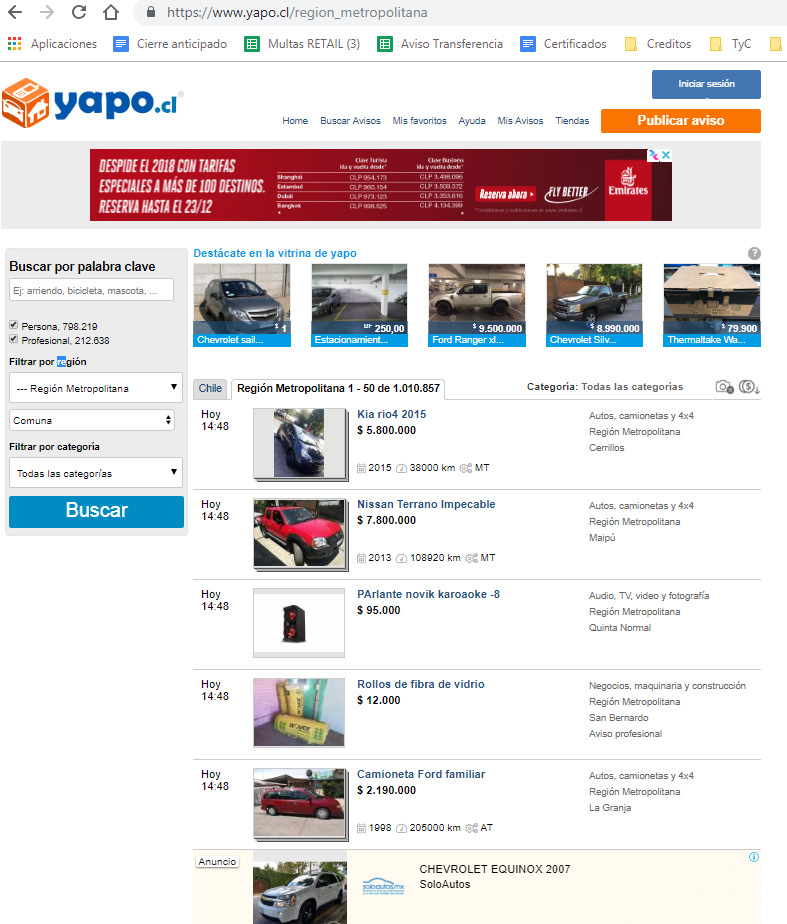 Las mejores páginas de autos usados que funcionan en Chile - Autofact